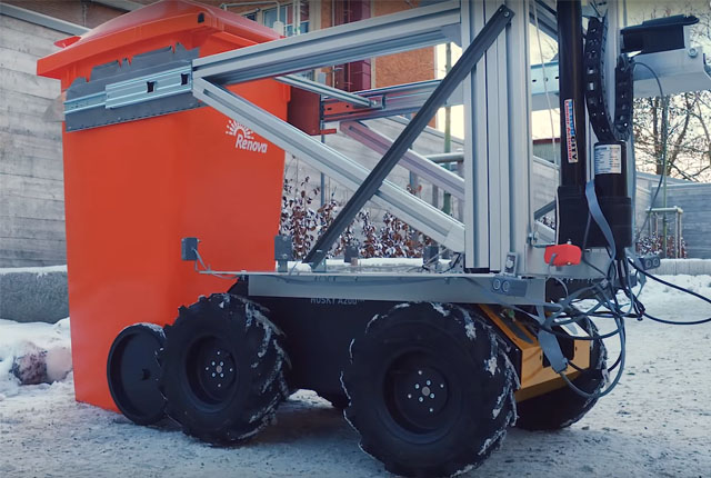 Volvo’s robot that automatically collects and empties rubbish bins